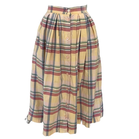 Birch Bros | Skirts | Vintage Birch Bros Plaid Midi Button Up Down ...